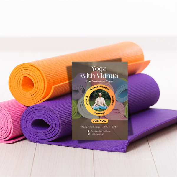 Yoga Session Printable Invitation Card – Design Pixies